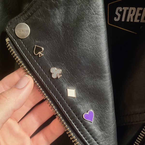 Asexual Pride Playing Card Suit Pins | Hard Enamel Board Fillers Subtle ...