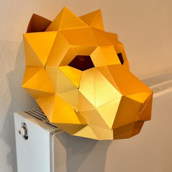 Lion Mask | DIY Paper Mask, Printable Template, Papercraft, 3D Mask ...