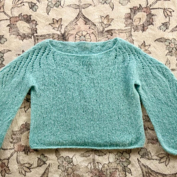 Blue Angora Sweater for Women, Fluffy Angora Womens Turtleneck Sweater ...