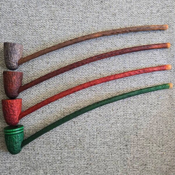 Long Ranger Pipe Fantasy Wooden Tavern Tobacco Pipe Rustic Black and ...