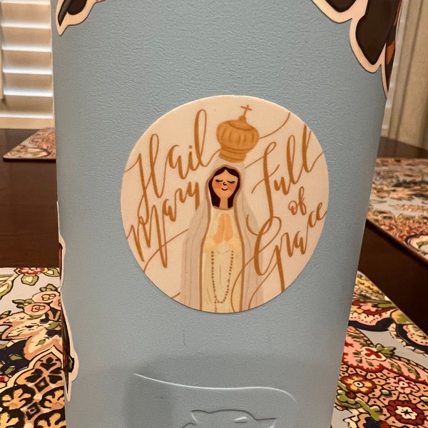 Our Lady of Fatima Sticker, Hail Mary Sticker, Marian Sticker, Mary ...