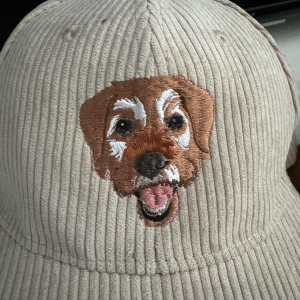 Put Your Pet on a Baseball Cap, Custom Embroidered Dog Portrait Cap ...