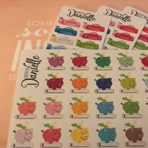 Savings Bank Planner Stickers, Money Tracker Stickers, Savings Sticker ...