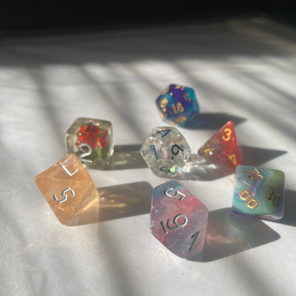 Polymorph Mystery Dice Set 7pcs D&D Pathfinder Call of Cthulhu Tabletop ...