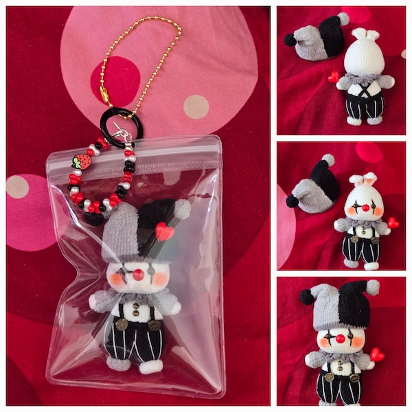 Crocheted Miniature Circus Clown: One-of-a-kind Toy (2") | Mime Pip - Etsy