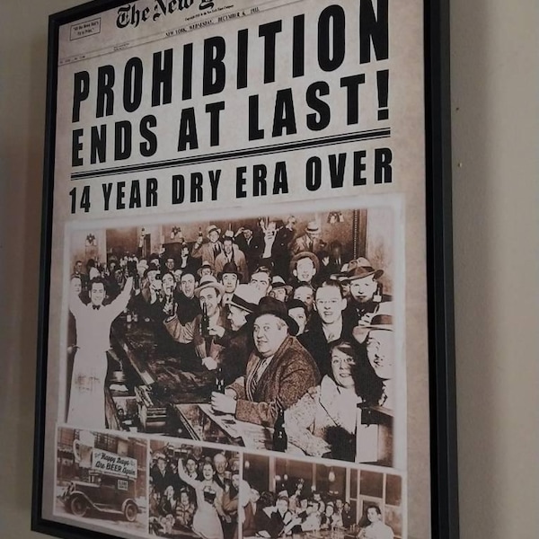 End at Last Prohibition 1933 Repeal Newspaper Art Print Portrait ...