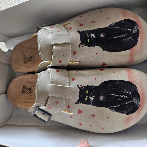 BLACK CAT Themed Comfortable Women's Clogs, CAT Lovers, Cat Lover Gifts ...