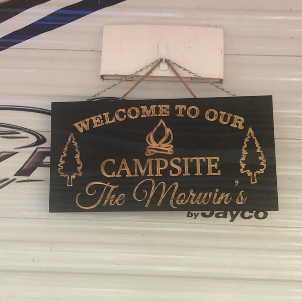 Carved Camping Sign - Personalized Family Camping Sign - Engraved ...