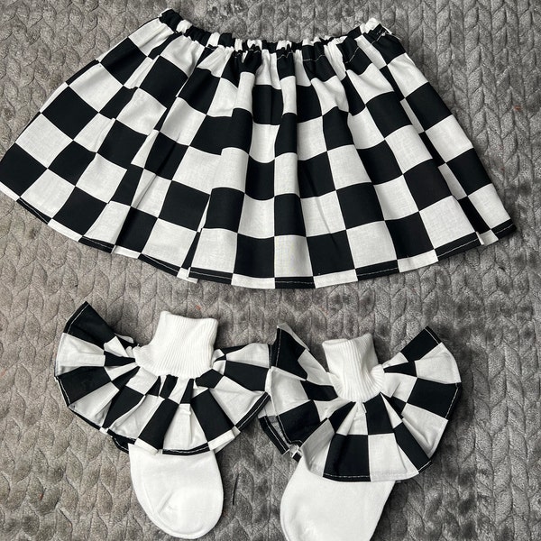 LOW STOCK REMNANTS Racing Check Fabric - Black and White, Checkered ...