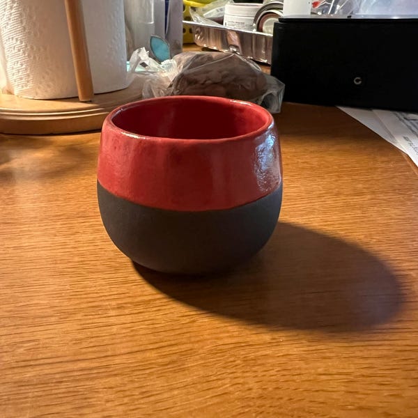 Christmas Red, Black Stoneware, Red Ceramic Espresso Cup, Turkish ...