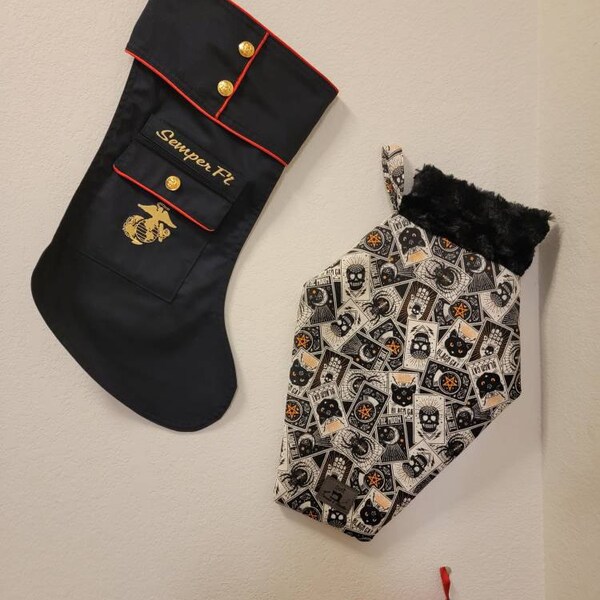 Coffin Stockings, Gothic Christmas Stocking, Goth Christmas Decor ...