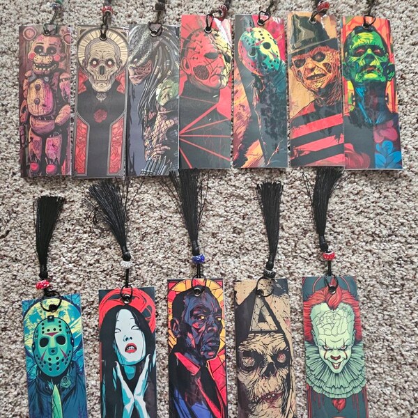 50 Horror Arts Printable Bookmarks, Horror Arts Digital Bookmark Sheets ...