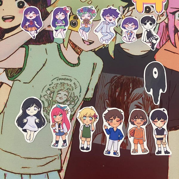 OMORI MEWO Vinyl Matte Stickers Hero , Mari , Sunny , Basil , Kel and ...
