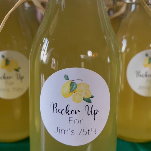 Lemon Bridal Shower Labels, Lemon Round Labels, Personalized Lemon Gift ...