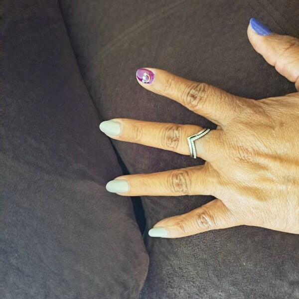 V Ring Set, Stacking Ring, Chevron Ring, Minimalist Ring, Wedding Band ...