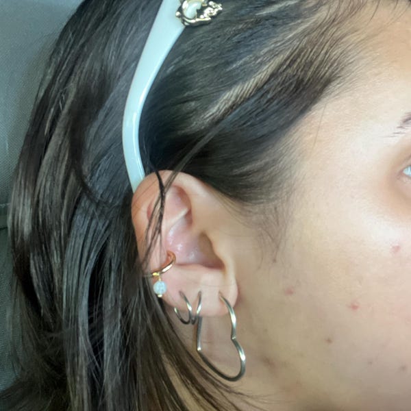 Star Conch Ear Piercing, Conch Piercing, Conch Hoop Earring, Gold ...