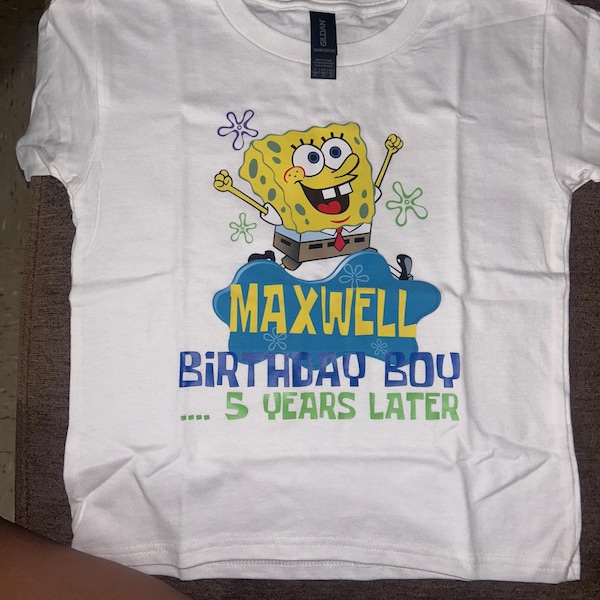 Sponge Theme Birthday Family Shirts, Custom Family T-shirt-personalized ...