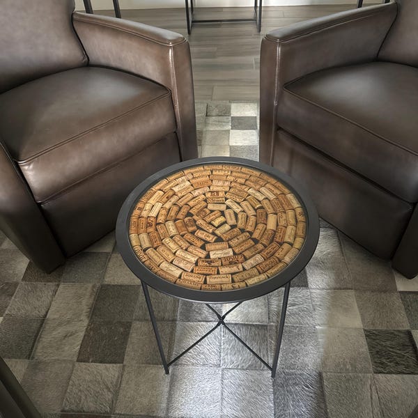 Wine Cork Epoxy Resin Coffee Table: Handmade Art Deco Accent - Etsy