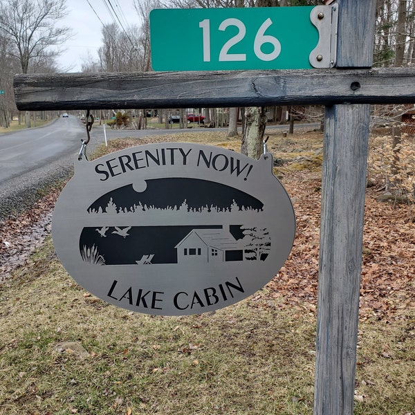 Metal Cabin Lake Sign ,fisherman Cabin Sign, Laser Cut Cabin Sign, Lake ...