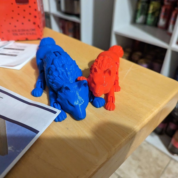 Wolf - 3D Printed, Articulated, Customizable Colors! - Etsy