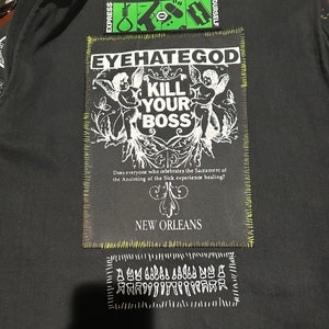 Moon Flower Back Patch Print on Black Cotton Canvas - Etsy