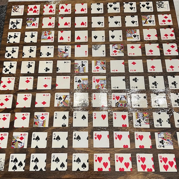 Handmade Wood Stained Sequence Game Board: 24 Inch Square - Etsy