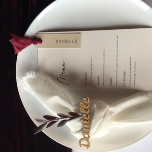 Personalised Wedding Menus With Guest Name Tag Wedding Place - Etsy