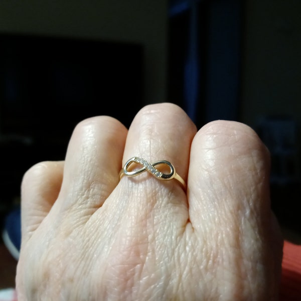 10K Yellow Gold Infinity Promise Ring, Eternal Love & Friendship Band ...