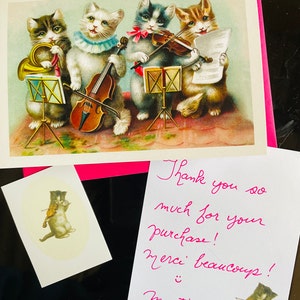 Vintage Librarian Cat Card Library Study Vintage Books | Etsy