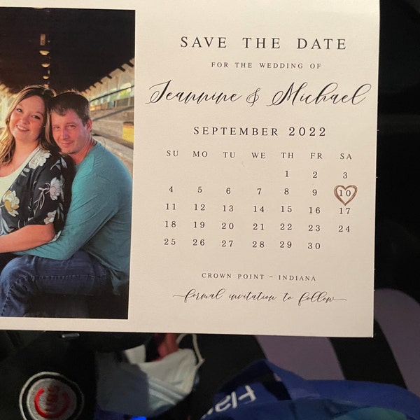 Photo Calendar Save the Date Editable Template With Photo Wedding ...