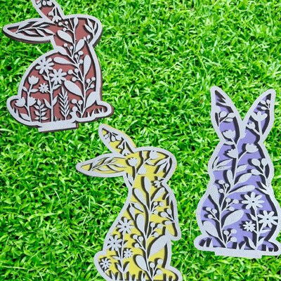 Easter Rabbit and Dxf Easter Svg Plywood Digital Download Easter Dxf ...