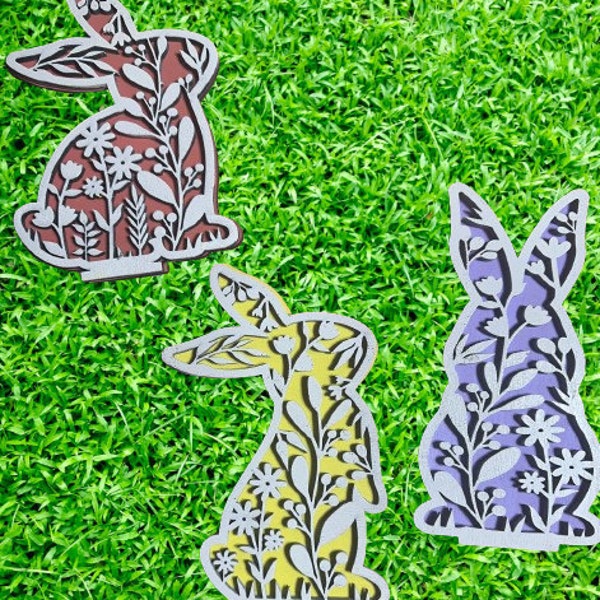 Easter Rabbit and Dxf Easter Svg Plywood Digital Download Easter Dxf ...