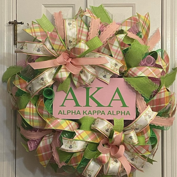 2" Wide Alpha Kappa Alpha AKA Sorority Inspired Wired Double Faced ...