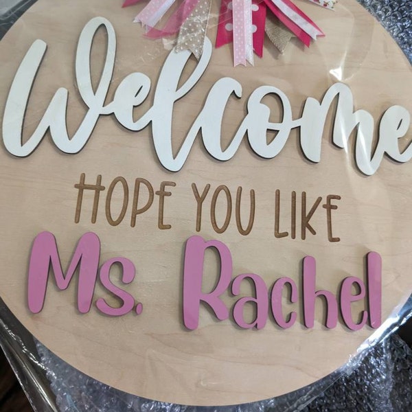 Ms. Rachel Door Hanger - Hope You Like Ms Rachel - Home Decor - Door ...