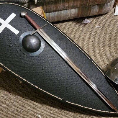 Round HMB Battle Shield, Medieval Shield, Viking Shield, Larp Viking ...