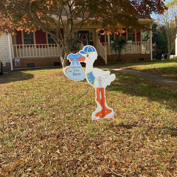 Welcome Home Baby, Yard Stork Sign, It's a Boy Stork Yard Sign ...