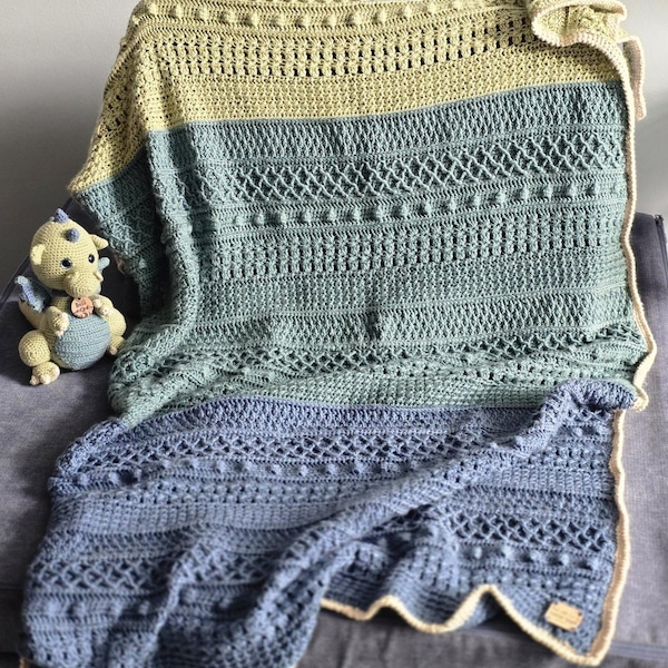 Easy Crochet Modern Blanket Pattern, Video Tutorial + Chart, Crochet ...