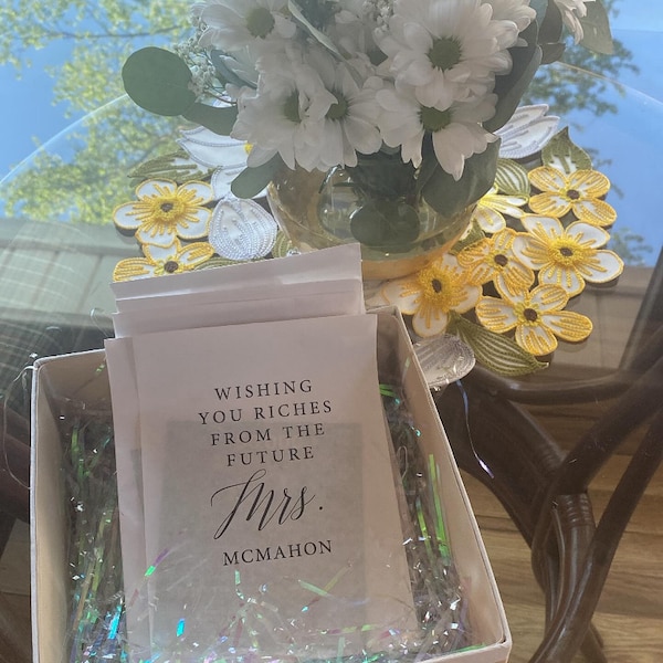 Wishing You Riches From the New Mr and Mrs Favor Bags Scratch Ticket ...