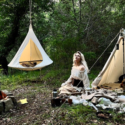 Oilskin and Wool Ground Cloth Handmade Gen2 Sleeping Base for Campsite ...