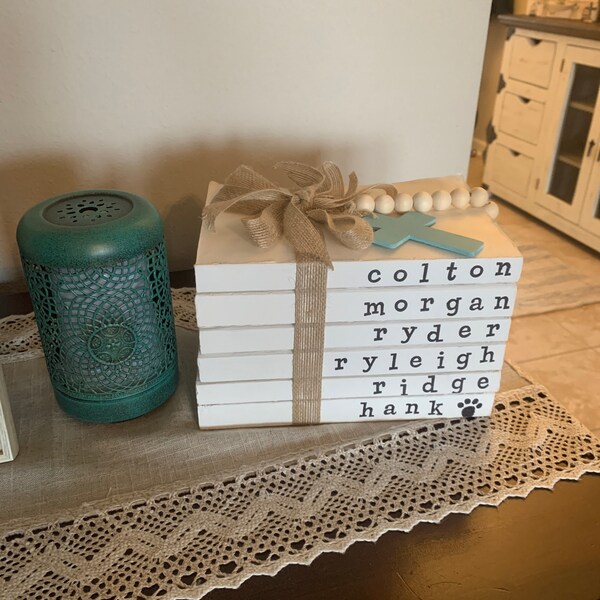 Personalized Farmhouse Books, Customized Books, Stamped Books, Diy ...