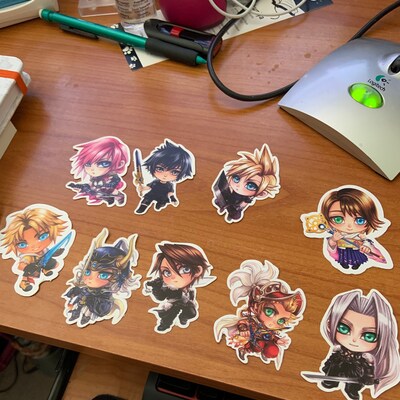 Final Fantasy Sticker Set Squall, Cloud Strife, Sephiroth, Tidus, Yuna ...