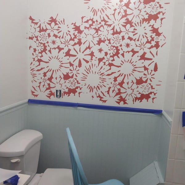 Asahi Asian Fan | Art Deco Wall Stencil | Accent Wall Stencil | Art ...