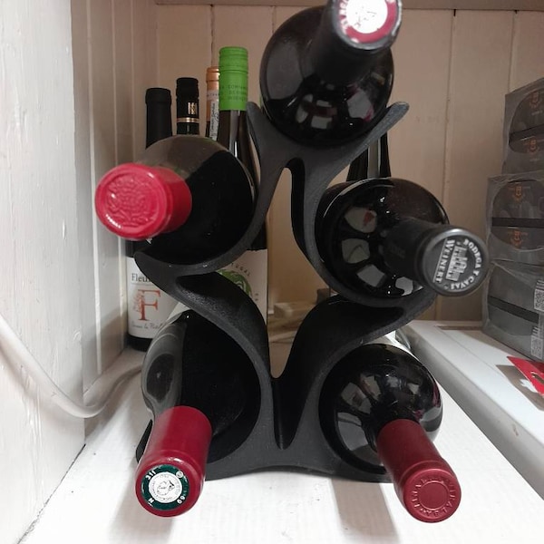 Wavy Wine Rack, Small 3 Bottle Wine Stand Home Organisation - Etsy