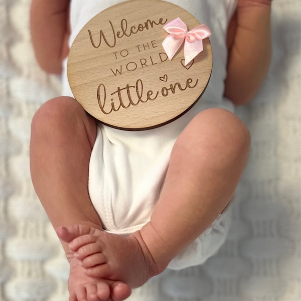Baby Arrival Sign | Welcome to the World | Hello World L Engraved Name ...