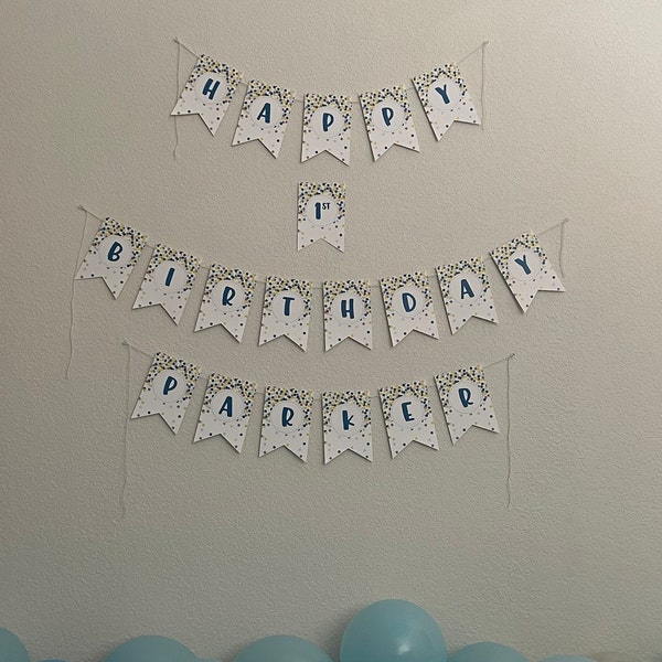 Confetti Banner, Birthday Party Bunting, Printable Sprinkles Party ...