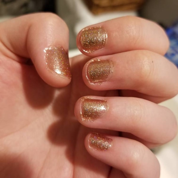 Chelsea - Pale Rose Gold Holographic Metallic Nail Polish - Etsy