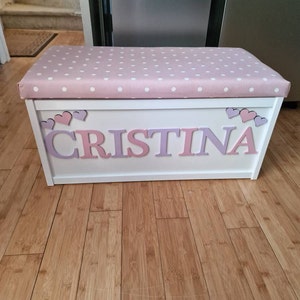 Personalised Toy Box, Cushion Top, Named Box - Etsy UK
