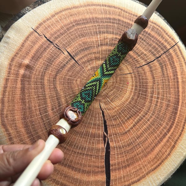 Double Nostril Kuripe Self Applicator Made of Chonta Wood Decorated ...