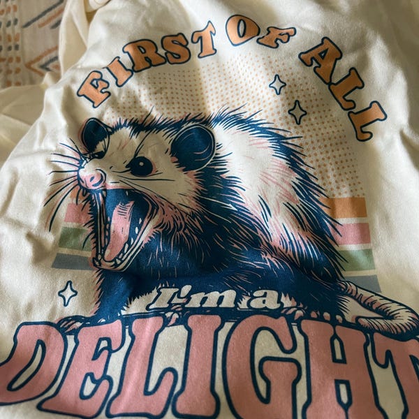 First of All I'm A Delight Shirt, Opossum Shirt, Possum Shirts, Opossum ...