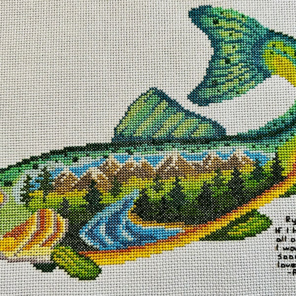 Fish Cross Stitch Pattern, Modern Cross Stitch Pattern PDF, Fishing ...